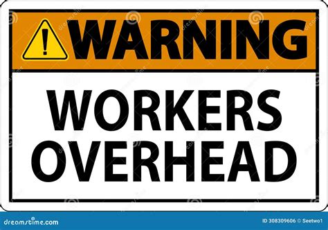 Warning Falling Debris Sign Workers Overhead Falling Objects Stock Vector Illustration Of
