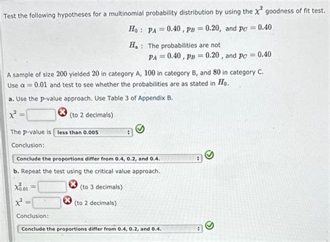 Solved Test The Following Hypotheses For A Multinomial Chegg