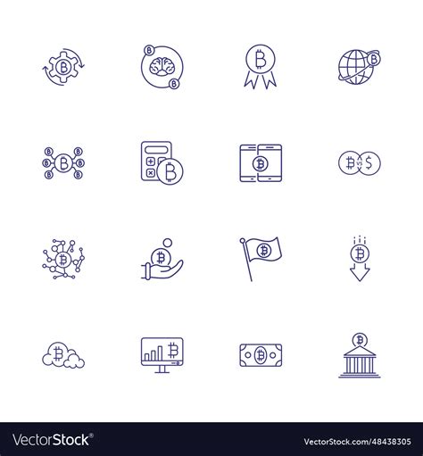 Internet Mining Icon Set Royalty Free Vector Image