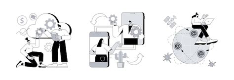 Premium Vector Global Communication Abstract Concept Vector Illustrations