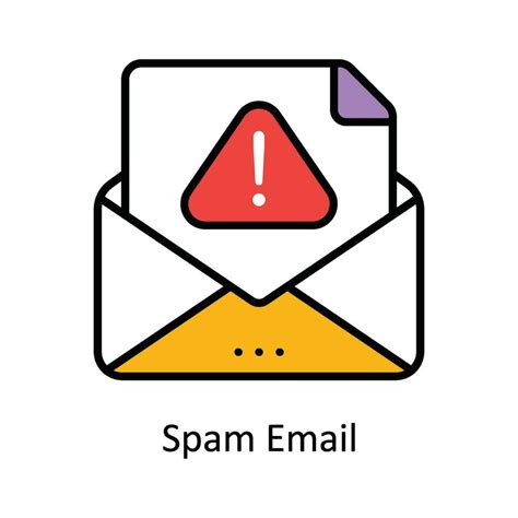 Spam Email Vector Fill Outline Icon Design Illustration Digital Marketing Symbol On White