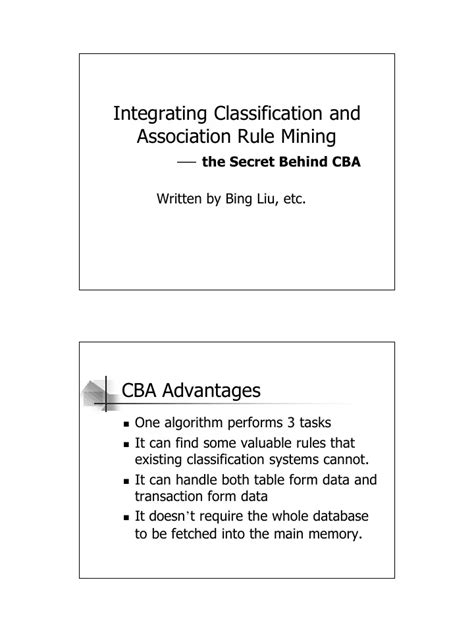 Pdf Integrating Classification And Association Rule Mining The Secret Pdf Document 717329