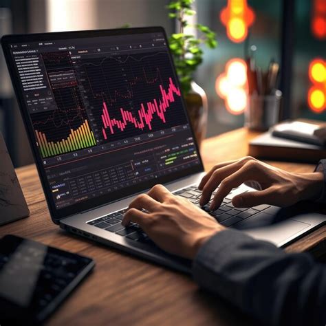 Premium Ai Image Caucasian Crypto Trader Investor Using Laptop For