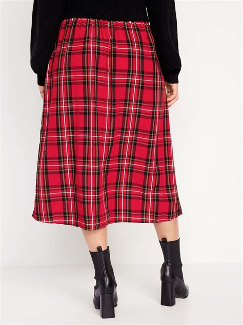 High Waisted Smocked Midi Skirt Old Navy