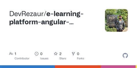 GitHub DevRezaur E Learning Platform Angular Frontend