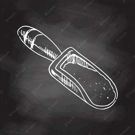 Premium Vector A Hand Drawn Sketch Of Wooden Scoop With Flour