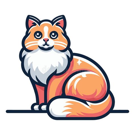 Cute Adorable Cat Cartoon Character Vector Illustration Funny Kitty