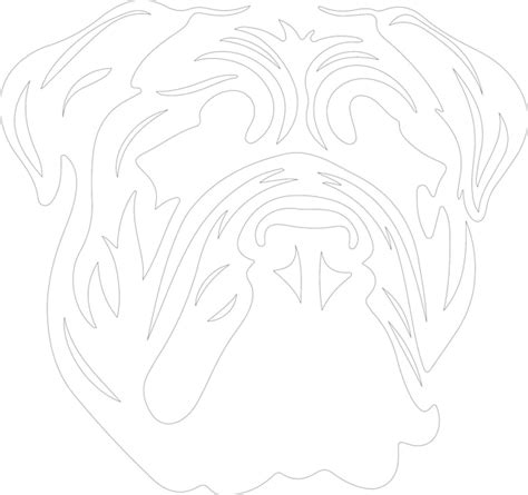 китайский шарпей контур контурный силуэт белый фон Премиум Ai сгенерированный вектор