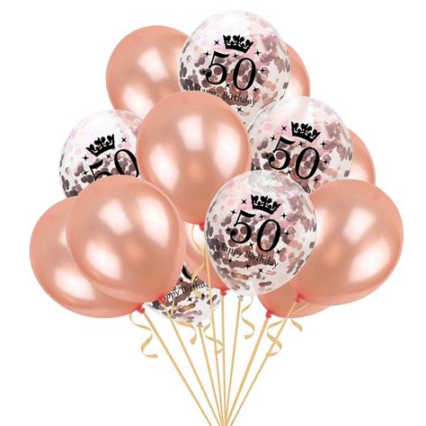 Feliz Cumpleaños Confeti Digital Latex Globo Cumpleaños Decoración 50º