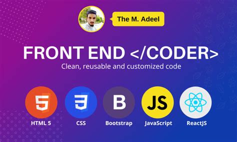Be Front End Web Developer Using Html Css Javascript Bootstrap React Js By Themadeel Fiverr