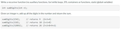 Solved Write A Recursive Function No Auxiliary Functions Chegg