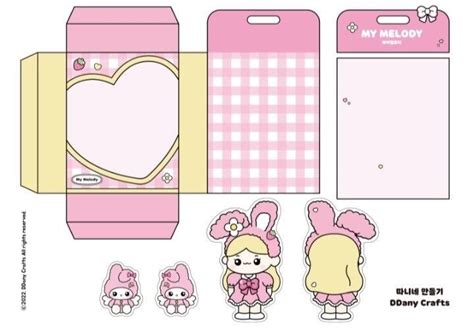 My Melody Hello Kitty Crafts Paper Doll Template Paper Doll House