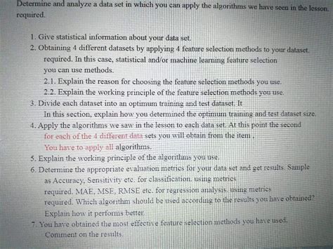 solved you need to determine and analyze a data set in which