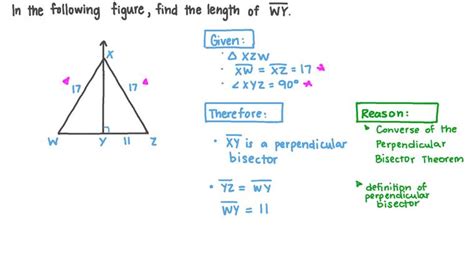 Lesson Perpendicular Bisector Theorem And Its Converse Nagwa