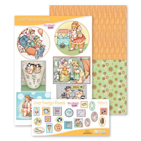 90171 Mrj Cosy Design Sheets Pack Miss Mimi And Friends 3 Sheets