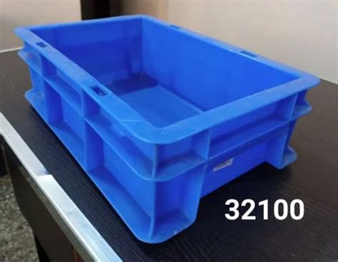 Blue Plastic Small Crates Dimension 300x200x100 Mm At ₹ 140piece In