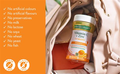 Natures Bounty Vitamin C And Zinc Gummies Pack Of 60 Gummies 30 Day