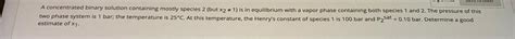 solved a concentrated binary solution containing mostly