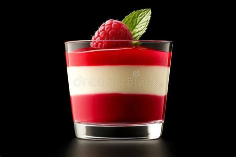 Elegant Raspberry Panna Cotta Dessert With Creamy Layers And A Fresh