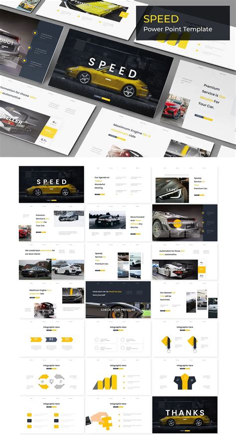 Speed Powerpoint Presentation Template 150 Total Slides On 5 Premade Colors 30 Slides