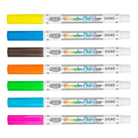 Caneta Marcador Artístico Brw Evoke Prateada Com 8 Cores De Contorno