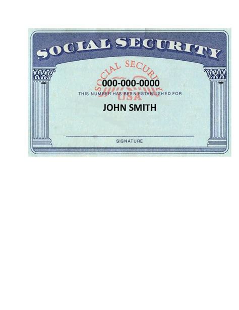 12 Blank Social Security Card Templates Free Editable Psd