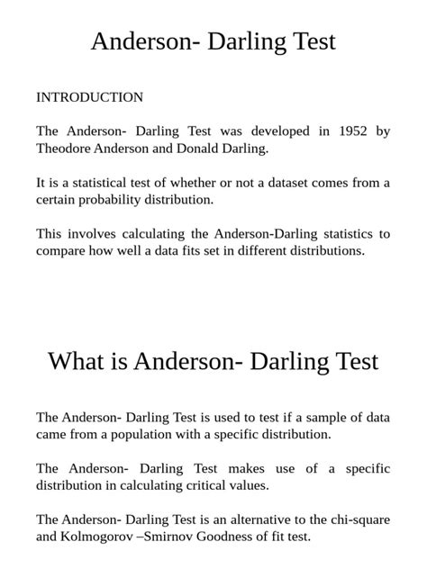 Anderson Darling Test Pdf