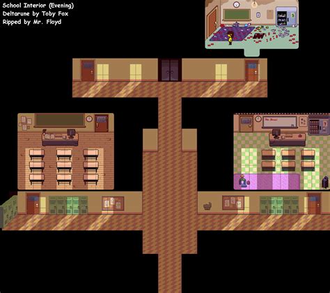 Pc Computer Deltarune Demo School Interior Evening The