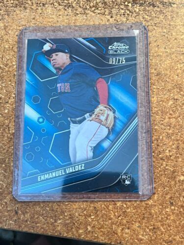2023 Topps Chrome Black Baseball Blue Refractor 69 Enmanuel Valdez Rc 0975 Ebay
