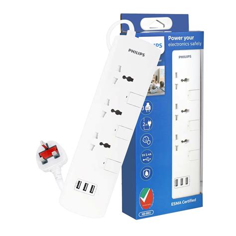Philips 3w Extension Socket And 3 Usb Ports 2 M 3134 Online At Best