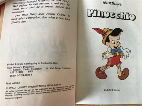 Ladybird Pinocchio Walt Disney First Edition 1987 Hardback Book Vgc £3