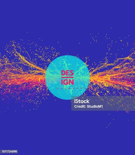 ポイントが爆発します動的放出粒子の配列3 D 技術のスタイル抽象的な背景ベクトルの図 3dのベクターアート素材や画像を多数ご用意 3d