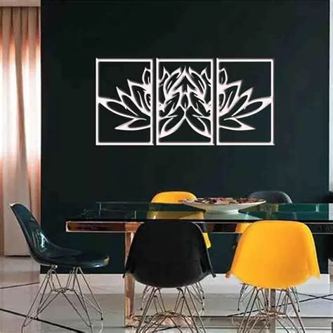 Quadro Decorativo Vazado Flor De Lótus Mdf 3mm Branco Mercadolivre