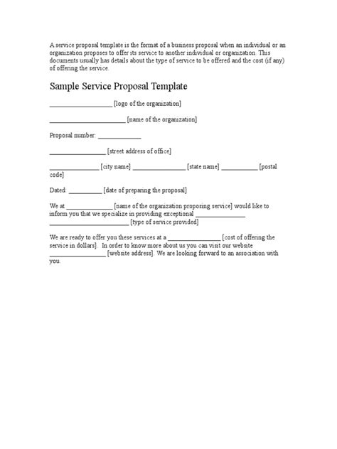 Sample Service Proposal Template Pdf