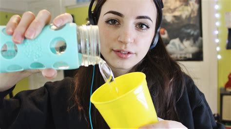 [asmr] Water Bottle Spraying Tapping Sounds With Whispers Youtube