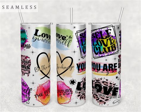 Self Love Quotes Tumbler Wrap 20 Oz Skinny Tumbler Self Love Sayings