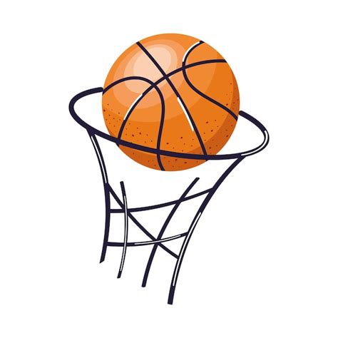 Ballon Et Panier De Basket Vecteur Gratuite