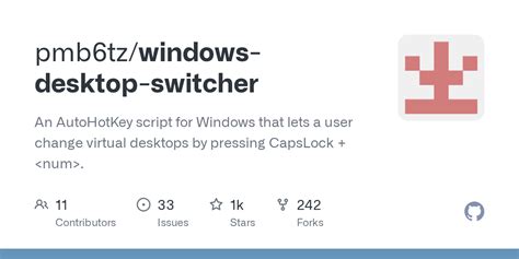 Github Pmb6tzwindows Desktop Switcher An Autohotkey Script For Windows That Lets A User