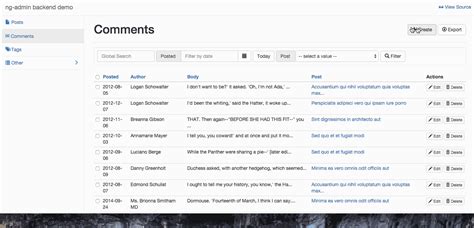 Ng Admin Configurable Menus Batch Actions Csv Export And More
