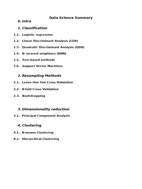 Data Science Techniques Overview Pdf