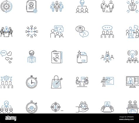 Production Pipeline Line Icons Collection Efficiency Integration