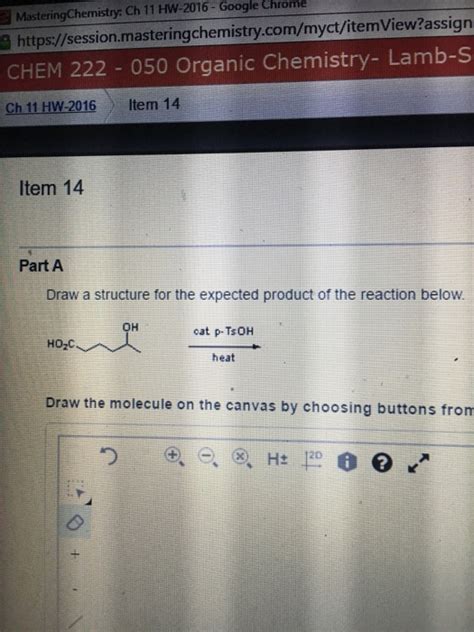 Solved Draw A Structure For The Expected Product Of The