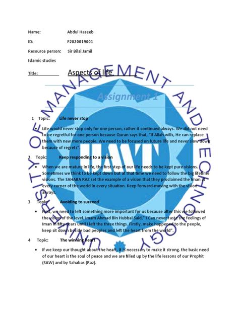 F2020019001 Assignment1 Islamic Studies Pdf God In Islam Muhammad