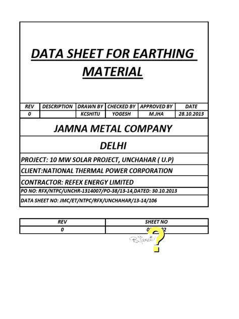 Earthing Material Data Sheet Pdf Galvanization Building Materials