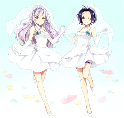 Safebooru Ahoge Bridal Veil Dress Elbow Gloves Flower Gloves Hand