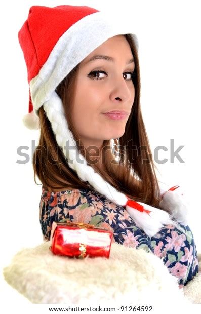 Sexy Christmas Woman Isolated On White Stock Photo Shutterstock