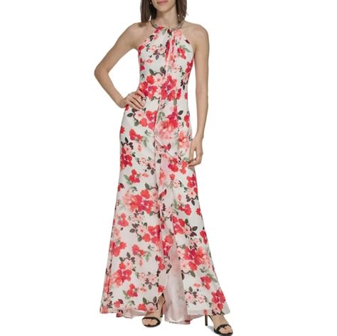 Calvin Klein Dresses Nwot Calvin Klein Floralprint Halter Maxi