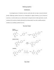 Multistep Synthesis Docx Multistep Synthesis Introduction In Real Applications Of Chemistry
