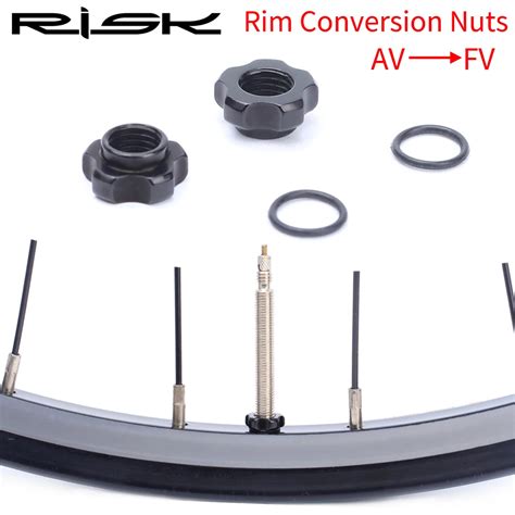 자전거 Prestaschrader 밸브 변환 와셔 자전거 Av Fv 너트 림 자전거 튜브 액세서리밸브 Aliexpress