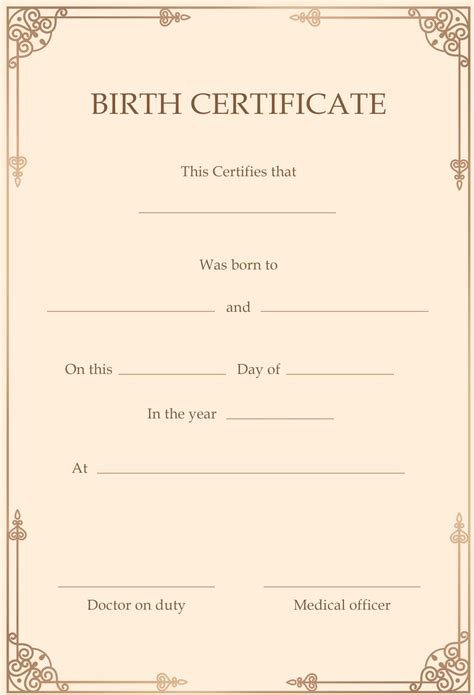 13 Modern Birth Certificate Blank Template Free Designs Artofit